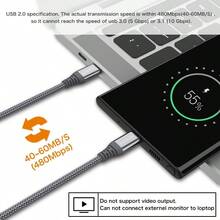 Short USB C To USB C 60W Cable 2 Pack 0.5Ft Fast Charging Nylon Braided ...