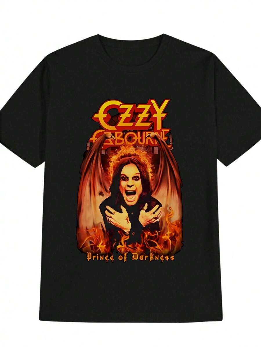 Men Prince Of Darkness Graphic T-Shirt Black Casual Round Neck Tee With ...