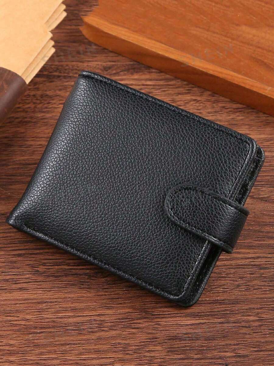 Men's Retro Casual Business Short Wallet, Snap Closure, Multi-Slot Card ...