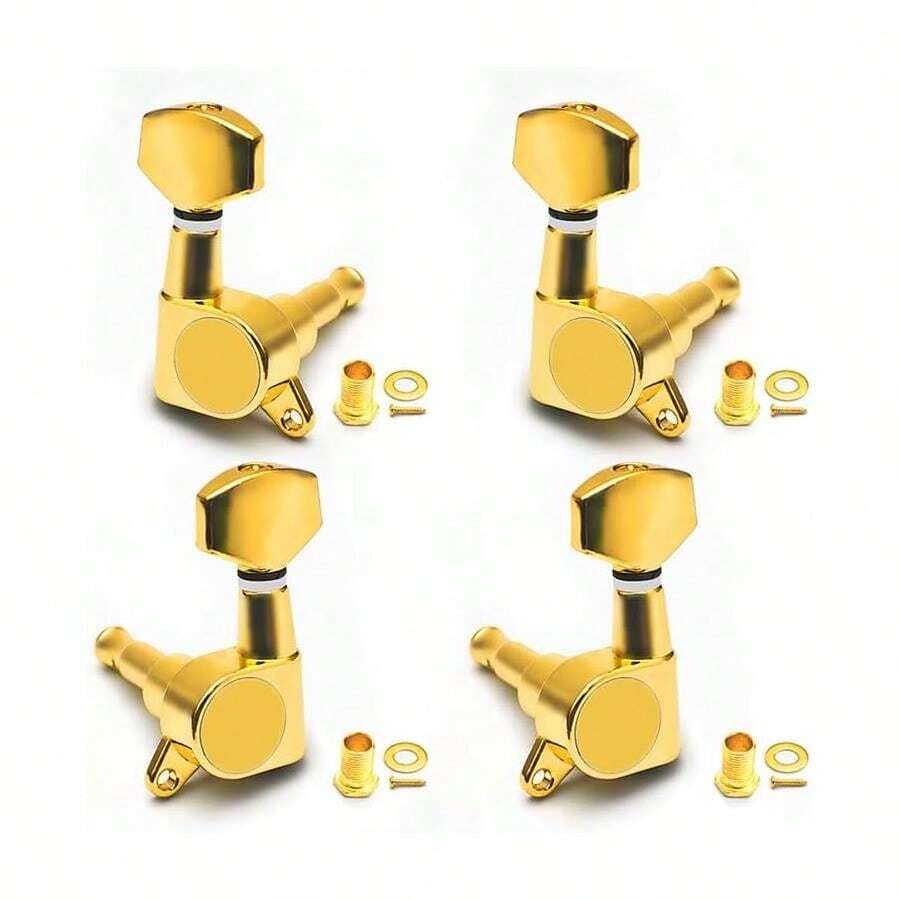 SAPHUE 2R2L Ukulele Tuning Pegs Parts,Small Oval Concave Button Sealed ...