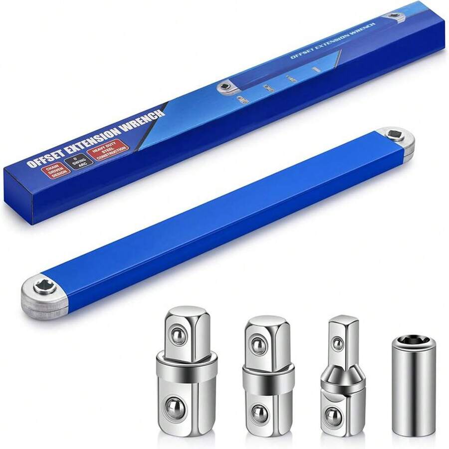 Heavy Duty Steel Offset Extension Wrench Set With 1/2-Inch, 1/4-Inch, 3 ...