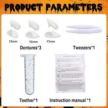 3 Sizes Vampire Fangs Teeth With Adhesive,2 Teeth Glue Vampire ...