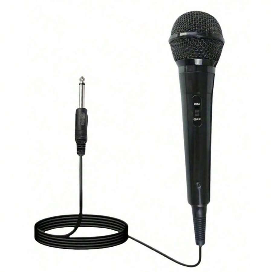 1pc Black Karaoke Singing Machine Wired Microphone - One-Way Dynamic ...
