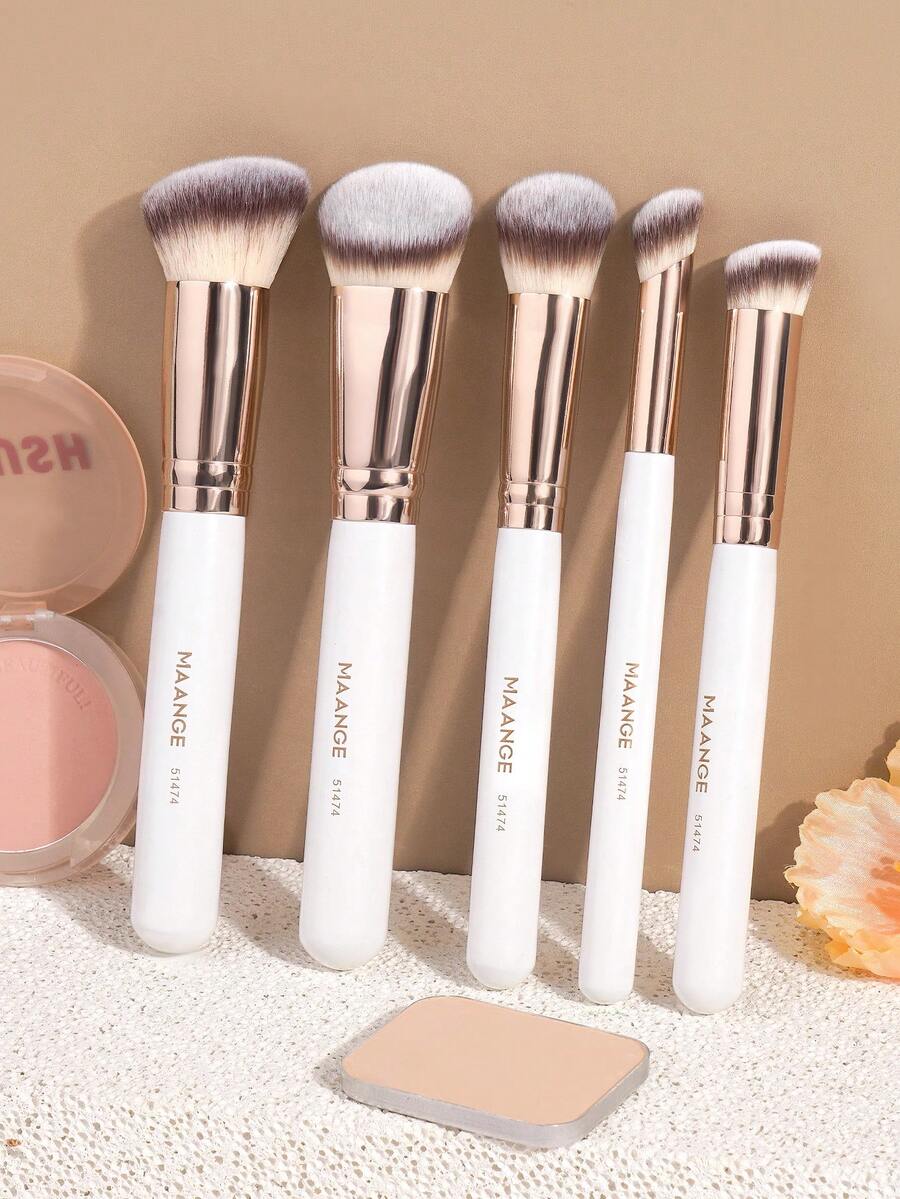 MAANGE 5pcs Professional Facial Makeup Brush Set With Paper Box,Loose ...