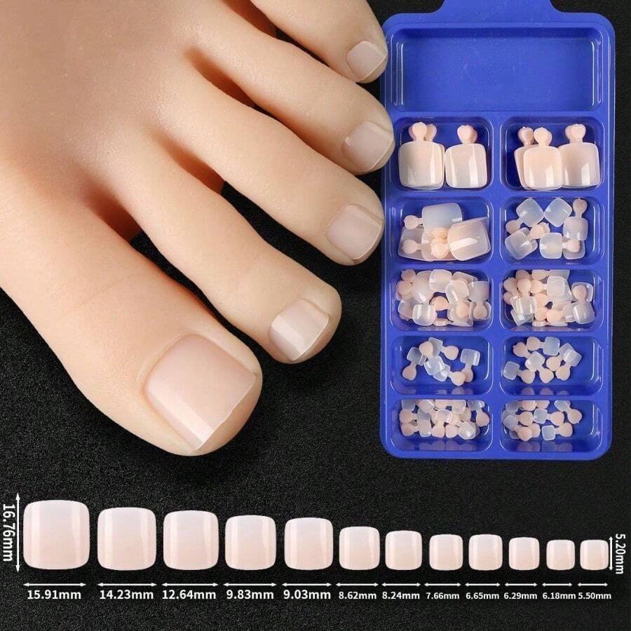 100pc Press On Toenails Women Fake Toe Nails , Fake Toenails Press On ...