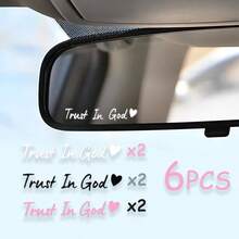 6PCS Trust In God Car Stickers(Three Different Colors, White, Black ...