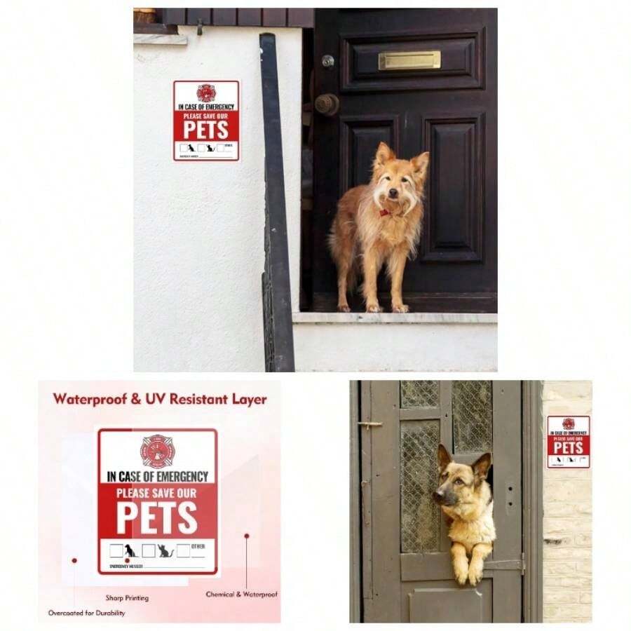 12Pcs Pets Inside Fire Rescue Sticker - 12x10cm Emergency Pet Alert ...