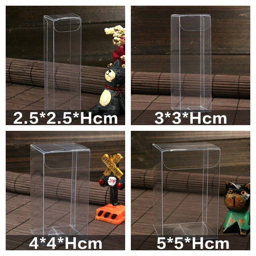 10 piezas de cajas de empaque de PVC transparente de 3/4/5 * Hcm para ...