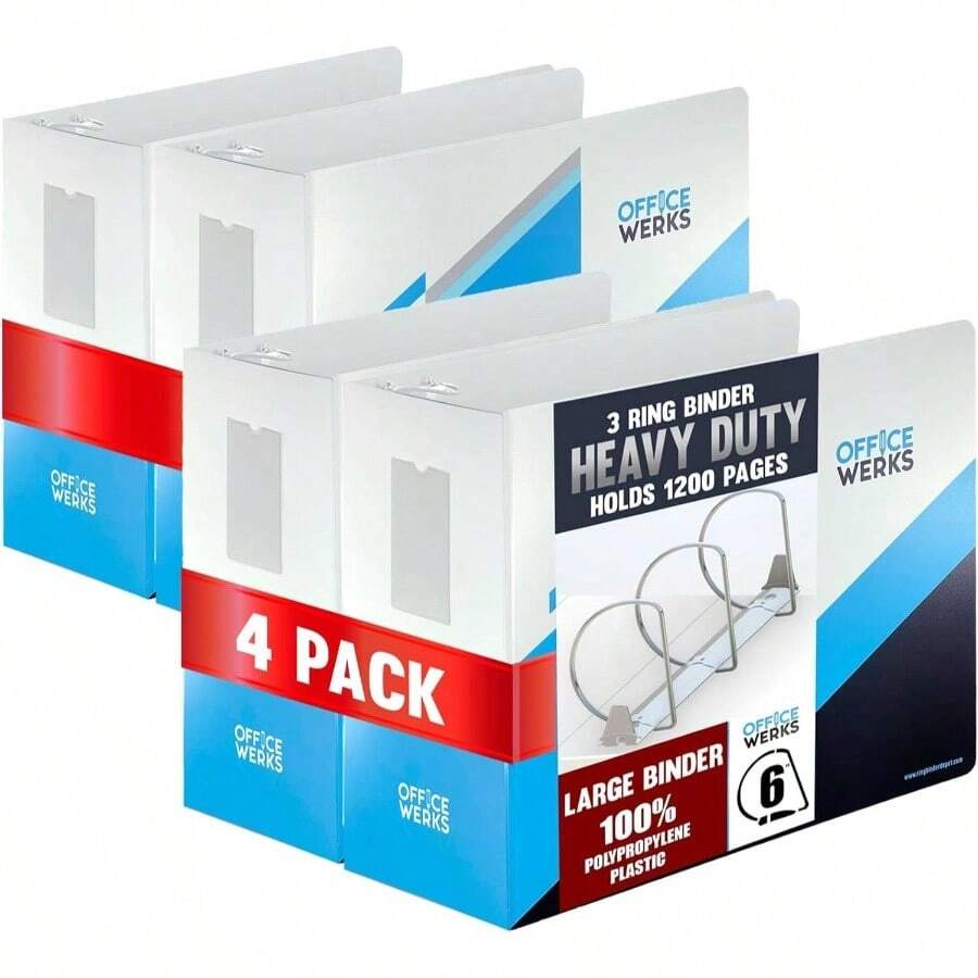 6 Inch Locking Angle D - Ring Binder Heavy Duty Poly Binder With ...