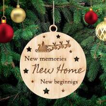 First Christmas In New Home Wooden Christmas Decoration Wooden Tree ...