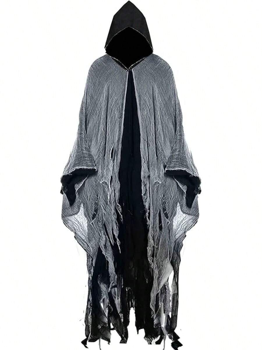 Halloween Hooded Cloak Grim Reaper Cosplay Costume Medieval Renaissance ...