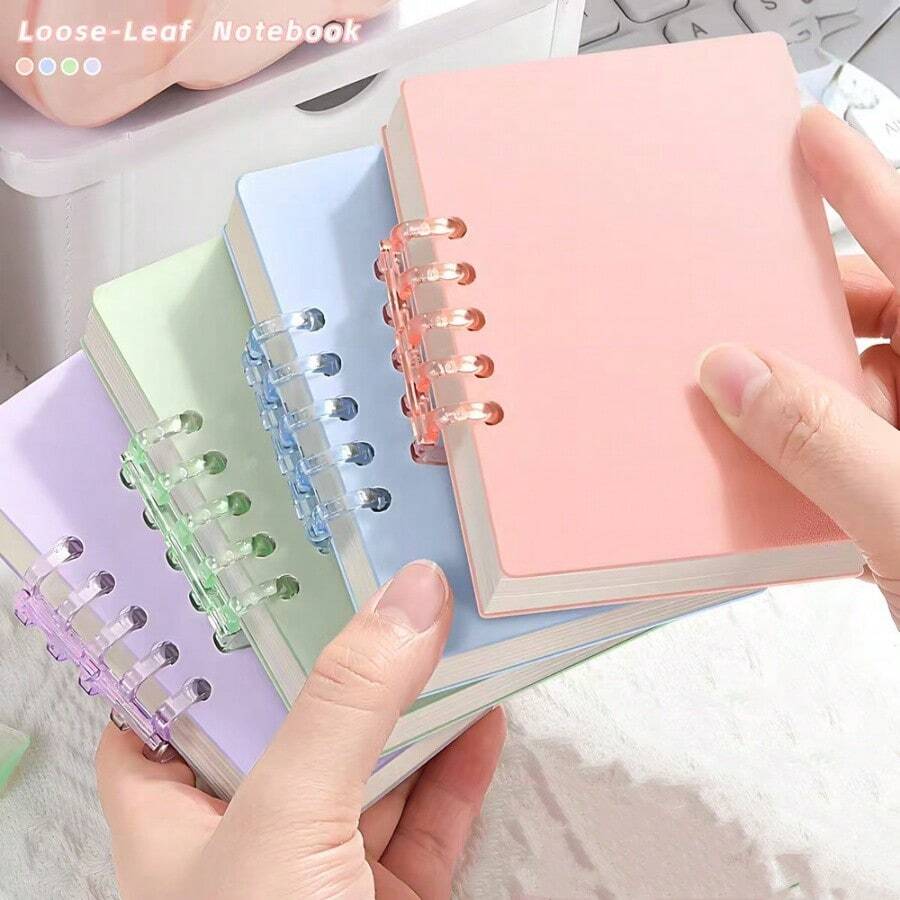 4pcs Fashionable Spiral Notebook, Student Pocket Memo Pad, Detachable ...
