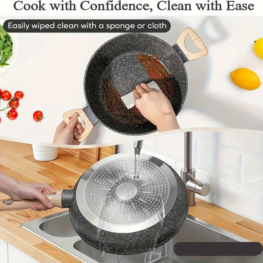 12pcs Black Pots And Pans Set, Non-Stick Cookware Set, Non-Stick ...