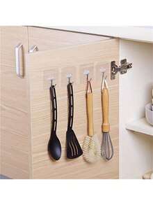 30-Pack White Plastic Adhesive Hooks, Seamless No-Trace Wall Mount ...