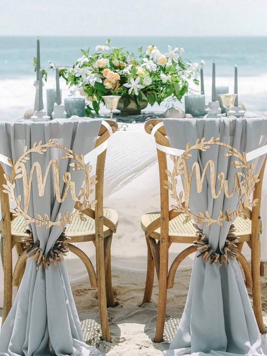 Bride And Groom Chair Signs - Mr And Mrs Sign, Mr And Mrs Chair Signs ...