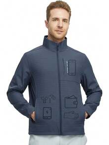 Mens Golf Raincoat Jacket Zipper Pockets Lightweight Softshell Hooded ...