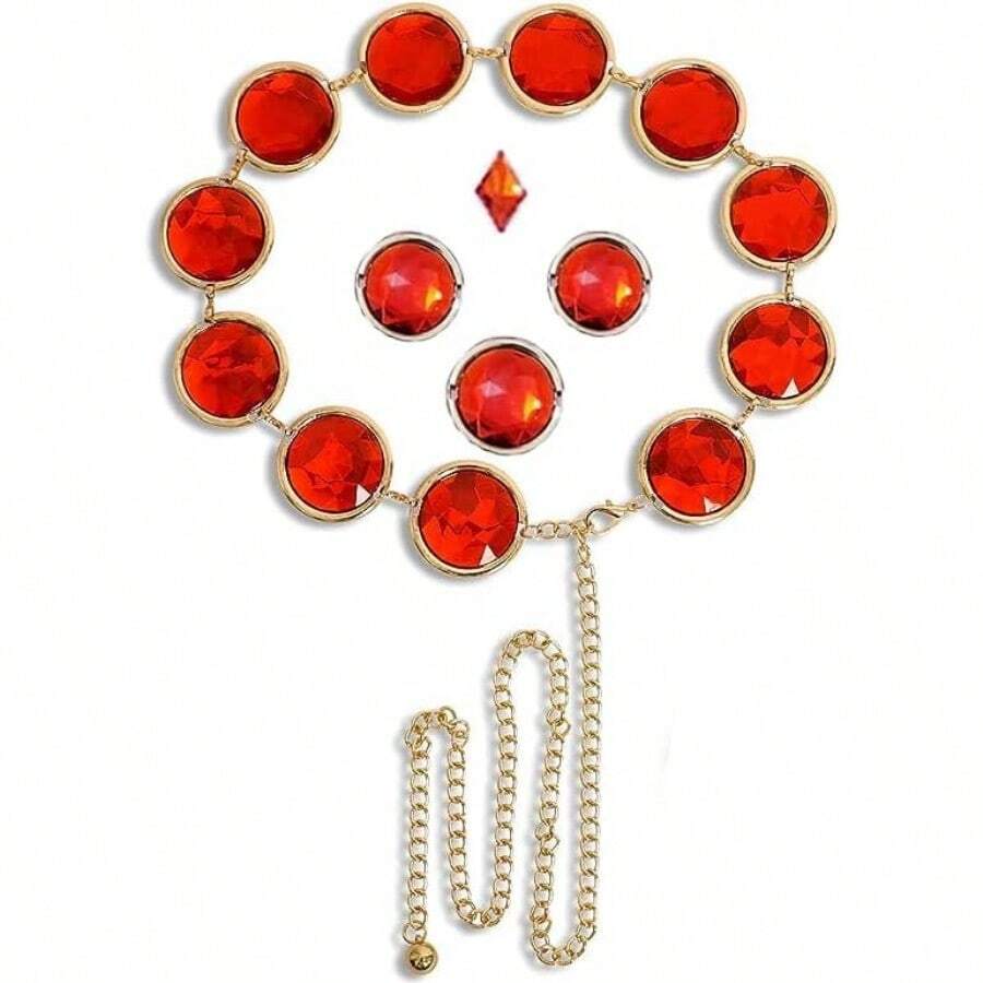 Raven Belt Raven Cosplay Costume Red Gem Belt Jewel Waist Chains ...