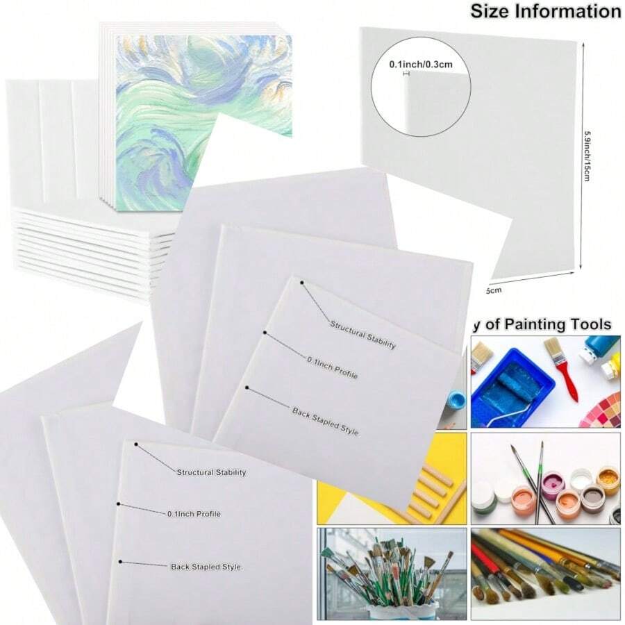 YOUNTHYE 24PCS White Canvas Board 6x6 Inch Art Canvas Boards Blank ...