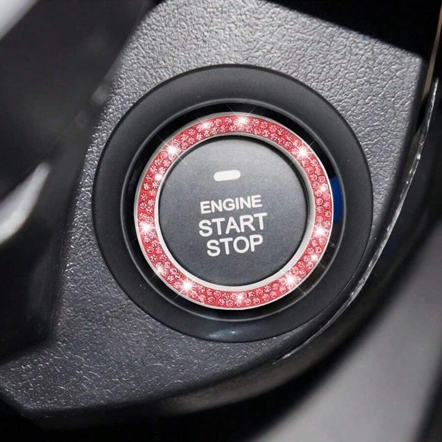 Car Bling Crystal Rhinestone Engine Start Ring Stickers, Car Start ...