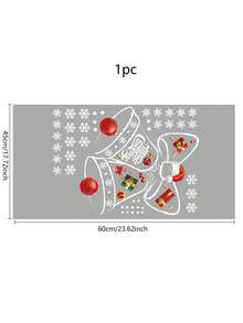 1pc Festive Christmas Static Cling Stickers - Cartoon Bow Bell-Shaped ...