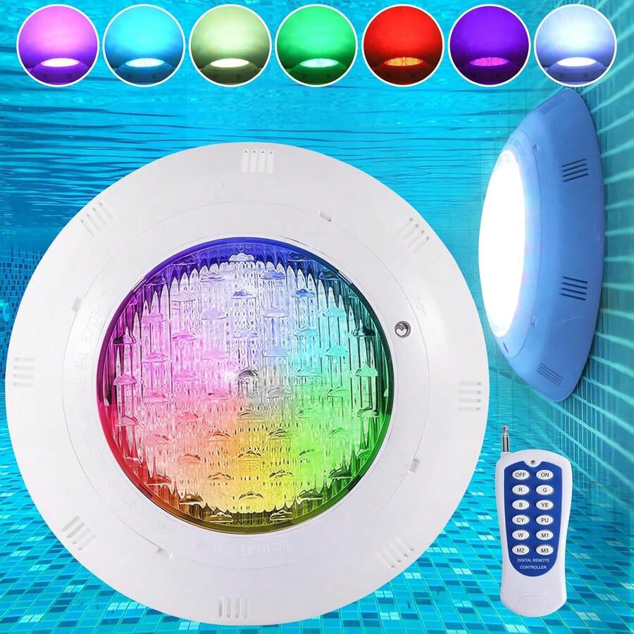 Luz LED para piscina con control remoto para piscinas enterradas, AC12V 35W RGB regulable, luces ...