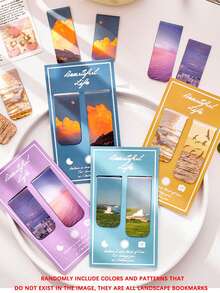8/16pcs Magnetic Bookmarks, Landscape Bookmarks, Inspirational Quotes ...