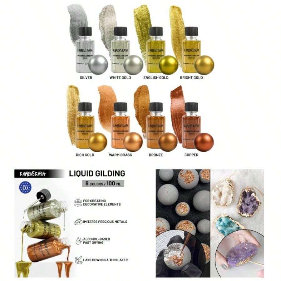 Gold Leaf Paint - Alcohol Based Fast Drying Rich Gold Leaf, 0.68 Fl Oz ...