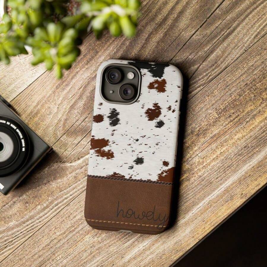 Western Cowhide Tough Phone Case, Cowgirl Wild West Case, Farm Girl ...