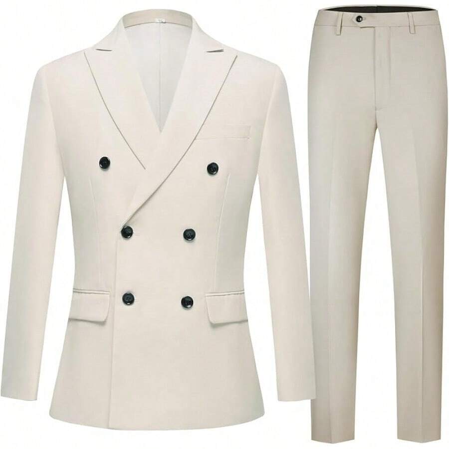 Nine Colors Men Suits 2 Piece Double Breasted Colored Formal Suits For ...