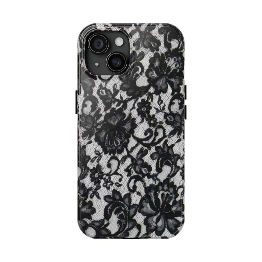 Black Lace Phone Case, Creative Double Layer Tough Case, Case, Perfect ...