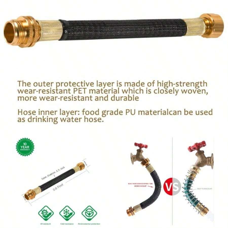 0.8ft Garden Hose Extension Flexible Hose Adapter Short Connector Hose ...