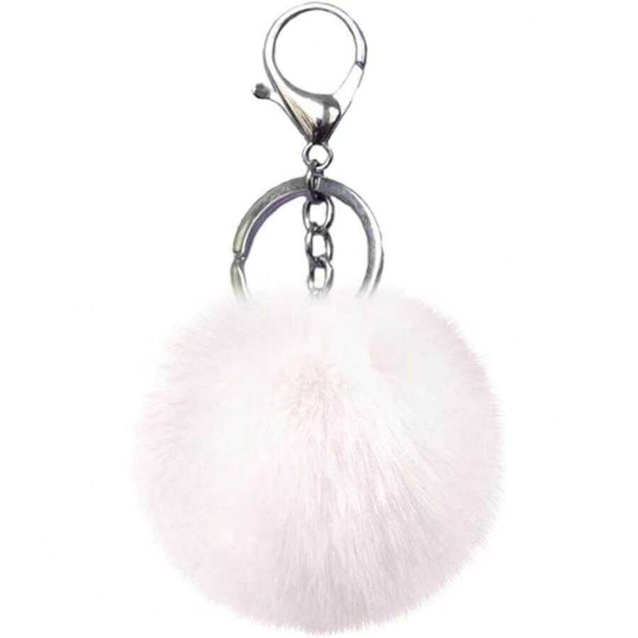 Pom Pom Keychain Artificial Fur Ball Keychains Fluffy Tote Pendant Car ...
