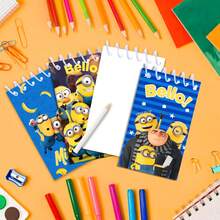 8pcs Minions Flip-Open Portable Spiral Notebook, Tear-Off Notepad ...