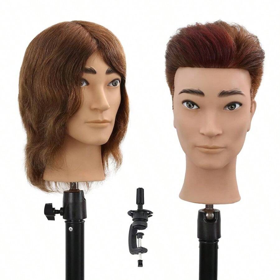 Barber Mannequin Head Male Mannequin Head Human Hair For Practicing ...