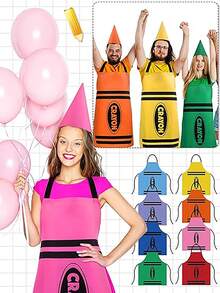 2PCS Colorful Apron And Funny Dwarf Conical Hat Set Are Suitable For ...