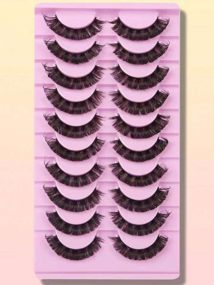 10 Pairs 6-16mm Thick Criss-Cross Curly Russian Volume Eyelashes Strip ...