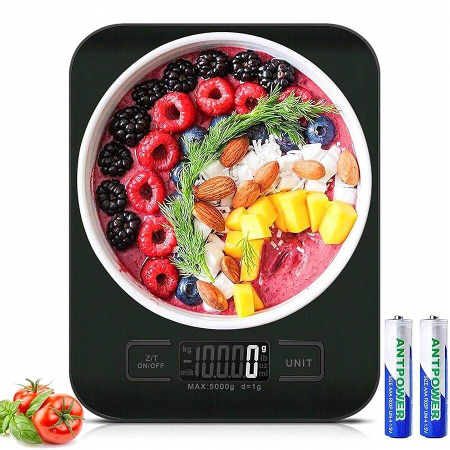 VEKENSEE Bascula de Cocina Digital de Acero Inoxidable, Multifuncional ...