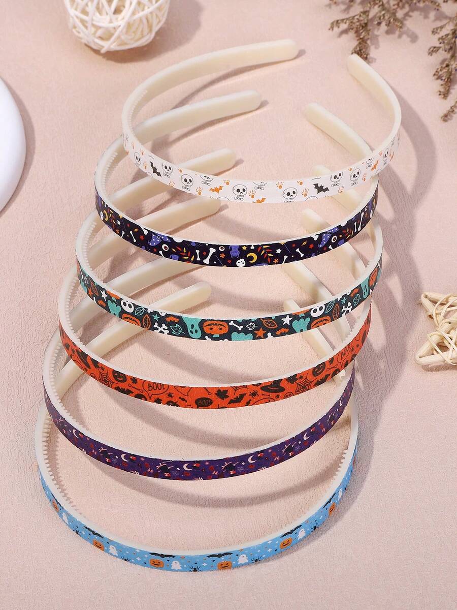 1/6/12pcs Halloween Decorative Bat, Pumpkin Headband, Spider, Bone ...