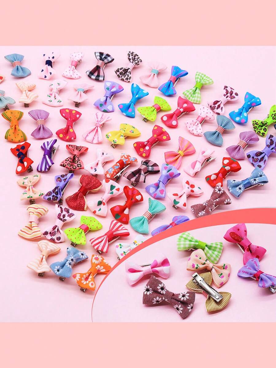 10pcs Mini Multi-Color Pet Hair Clip, Small Daisy Heart-Shaped ...