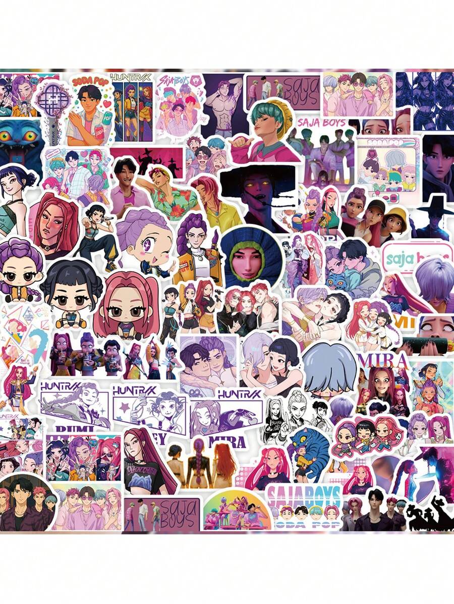 74PCS Cartoon Anime Image K-Pop Decorative Stickers Anime Figure K-POP ...