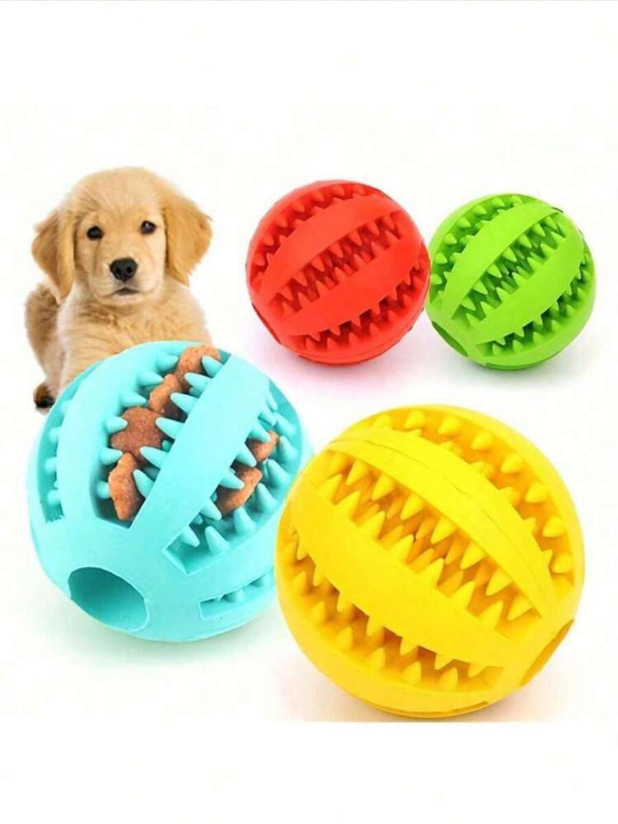 1pc Dog Toy Ball Interactive Rubber Ball Chew Toy For Small Dogs Dental ...
