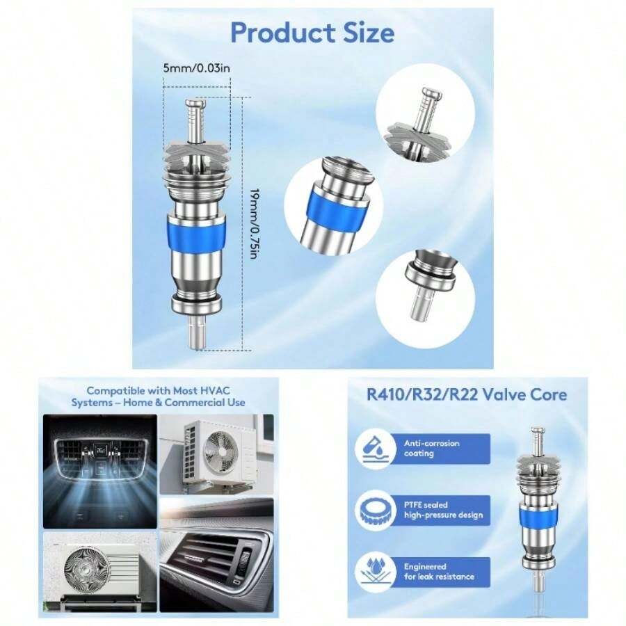 Core R410A R32 R22 Refrigerant, High Pressure With PTFE Seal - HVAC ...