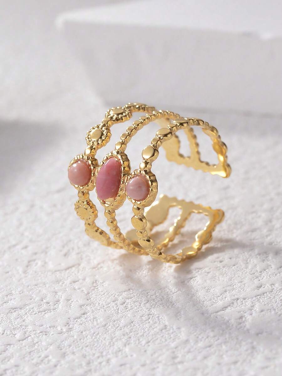 Stone Decor Cuff Ring | SHEIN USA