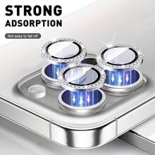 1 Set mit 2 Stücke/3 Stücke glänzender metallischer Glas Kameraobjektiv ...