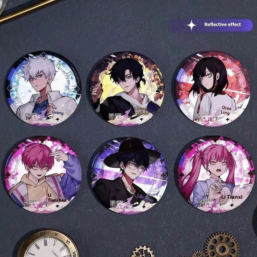 1pc LINK CLICK Holographic Reflective Anime Character Pin For Fans ...