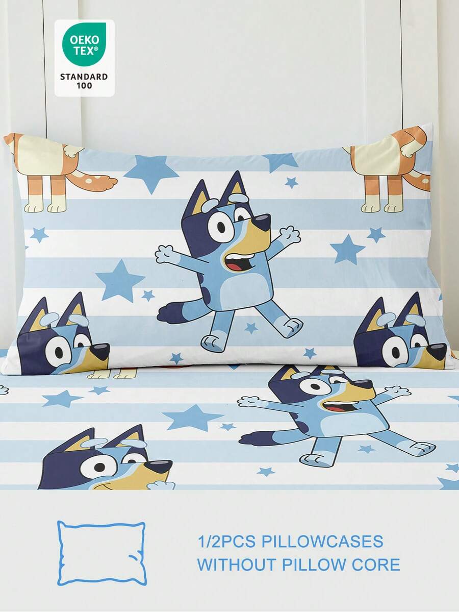 Bluey Bluey 1/2pcs Light Breathable Pillowcase, Blue And White Bluey ...