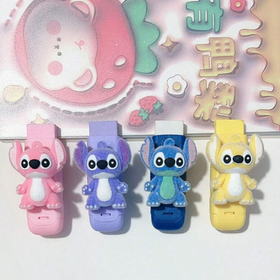 1pc Cartoon Cute Stitch Retractable Pencil Eraser - Push - Pull Design ...