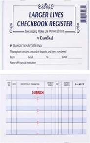 Larger Lines 20 Pack Checkbook Register, Check Registers For Personal ...
