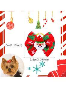 5/10/20 Pieces Christmas Dog Bow Elastic Scrunchie Teddy Bichon New ...