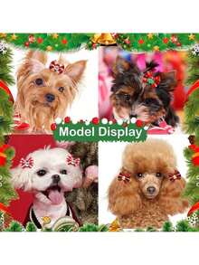 5/10/20 Pieces Christmas Dog Bow Elastic Scrunchie Teddy Bichon New ...